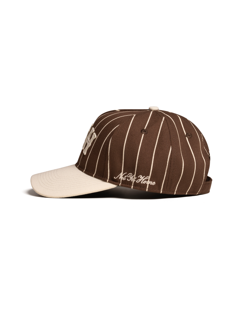 PINSTRIPE CAP - BROWN – NOT YET HOME