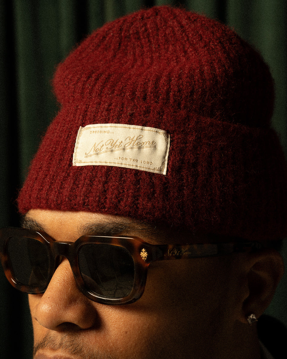 NYH BEANIE - WINE – NOT YET HOME