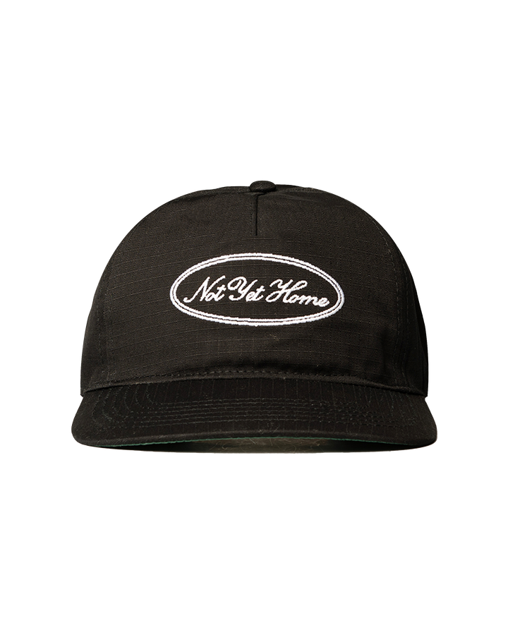 'OVAL LOGO' RIPSTOP CAP - BLACK – NOT YET HOME