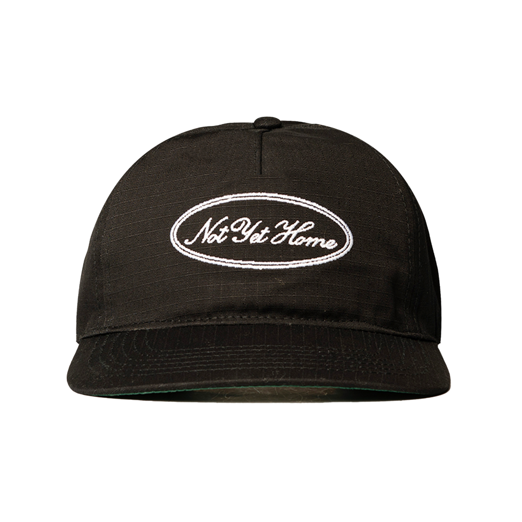 'OVAL LOGO' RIPSTOP CAP - BLACK – NOT YET HOME