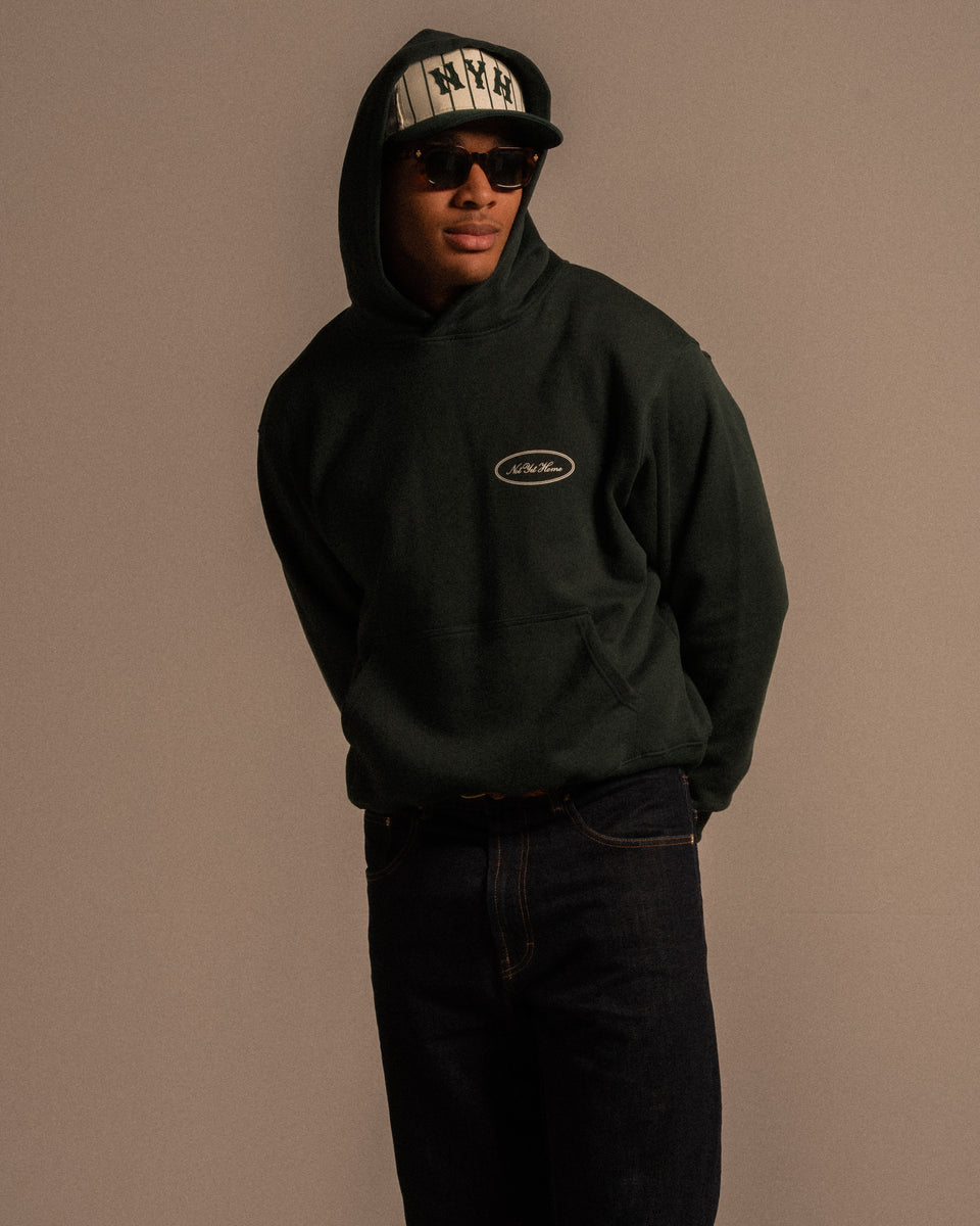'OVAL LOGO' HOODIE - SIGNATURE GREEN – NOT YET HOME