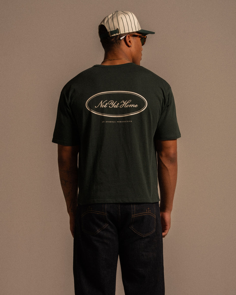 'OVAL LOGO' TEE - SIGNATURE GREEN – NOT YET HOME